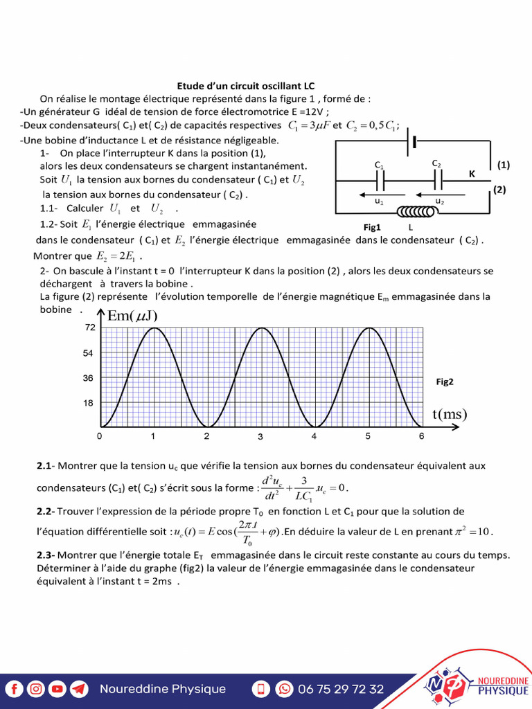 Dipole RLC - Exercice | PDF