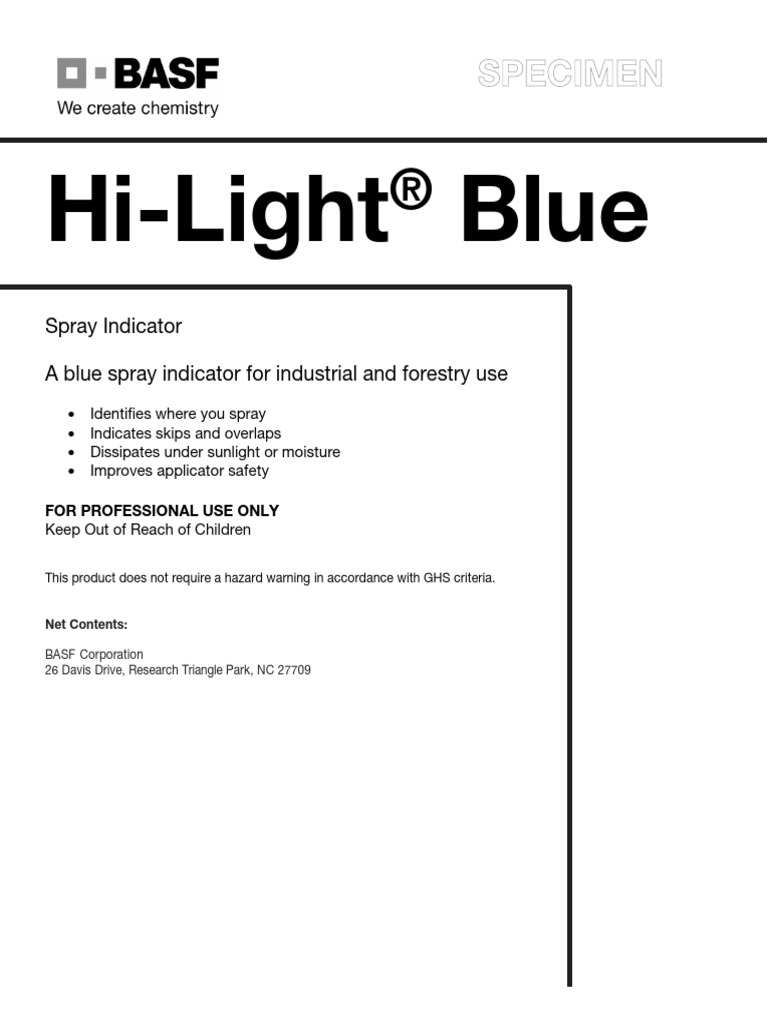 Hi-Light_Spray_Indicator_Blue_Label_2020 | PDF | Implied Warranty ...