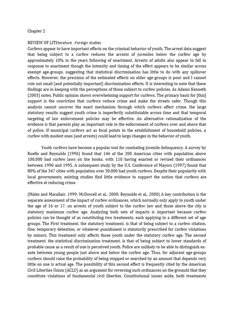 Chapter 2 REVIEW OF LITERATURE AND RELAT | PDF | Juvenile Delinquency | Crimes