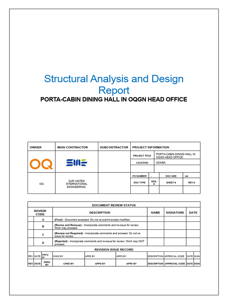 Structural Analysis and Design Report | PDF | Structural Load ...
