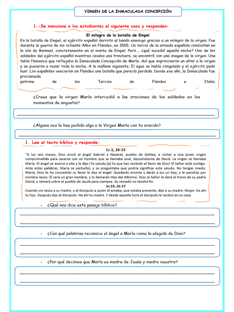FICHA Inmaculada Concepcion | PDF | María, madre de Jesús