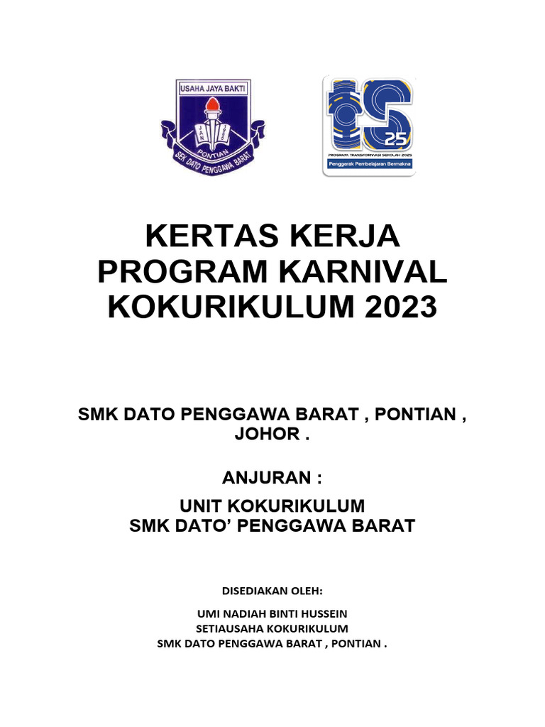 Kertas Kerja Karnival Kokurikulum | PDF