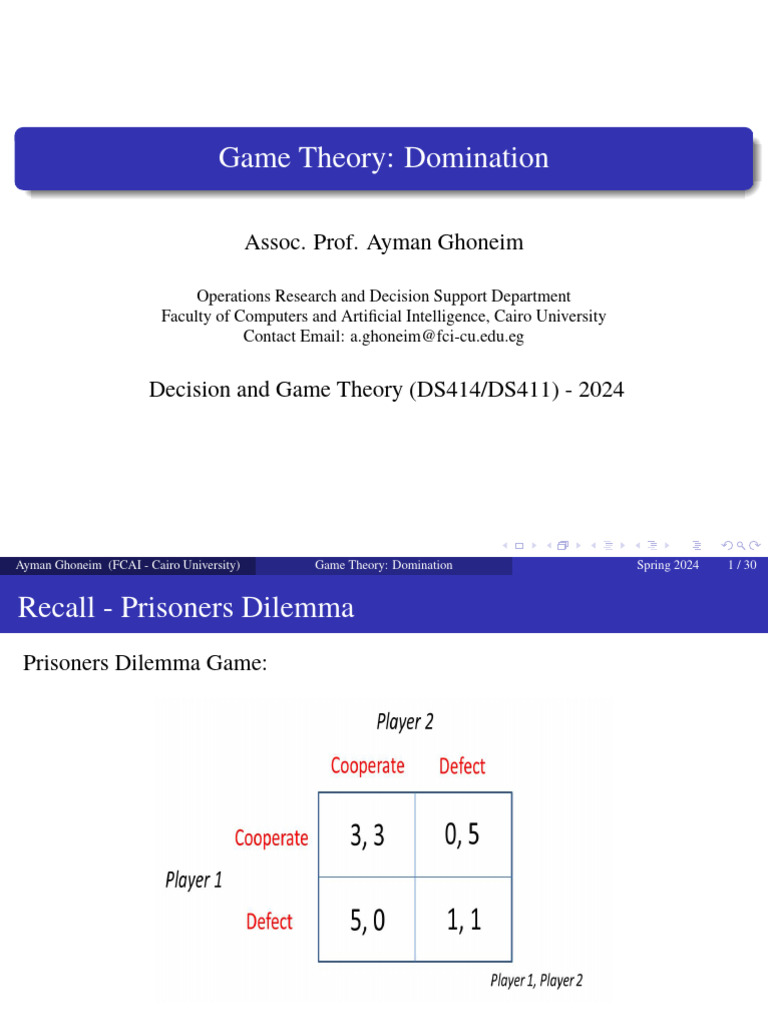 Lecture 2 | PDF | Game Theory | Economics Of Uncertainty