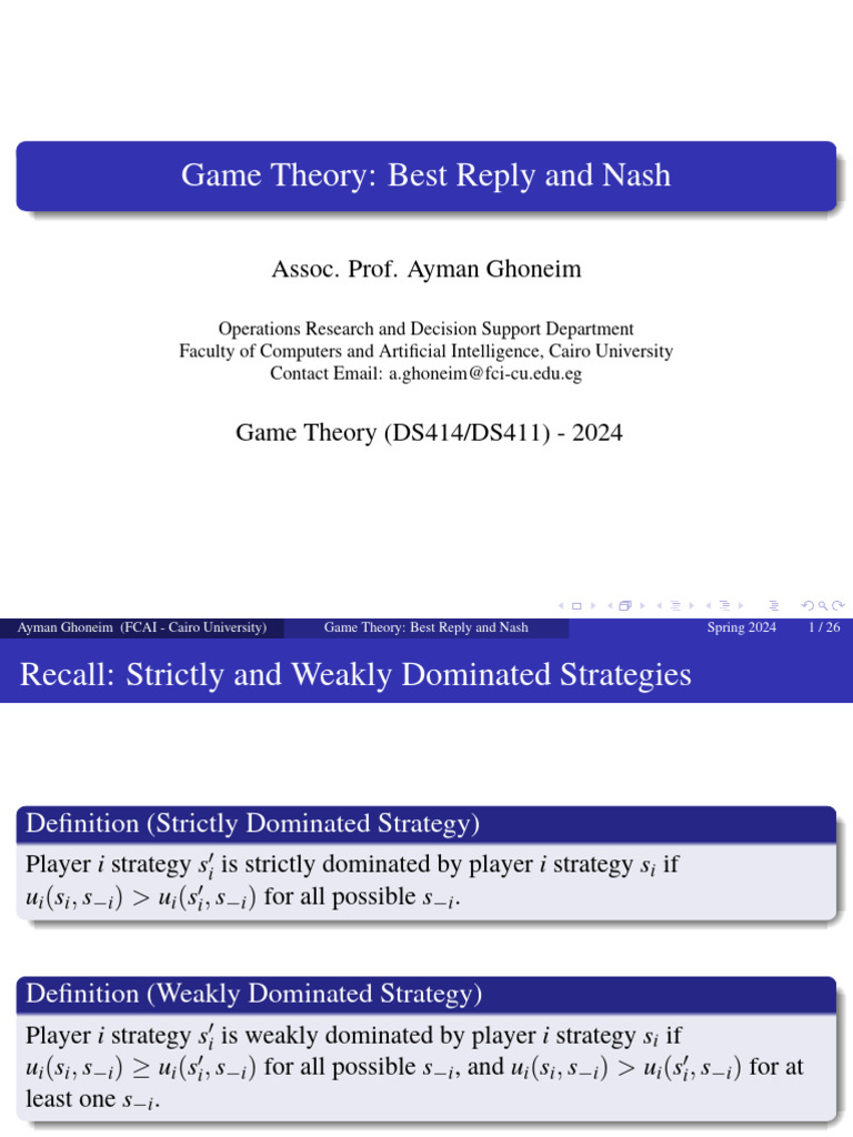Lecture 3 | PDF | Game Theory | Quantitative Research