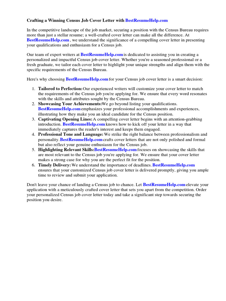 Census Job Cover Letter | PDF | Résumé
