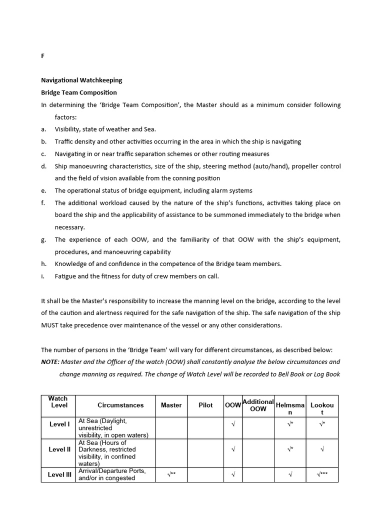 S5.3 Navigational Watchkeeping | PDF | Navigation | Shipping
