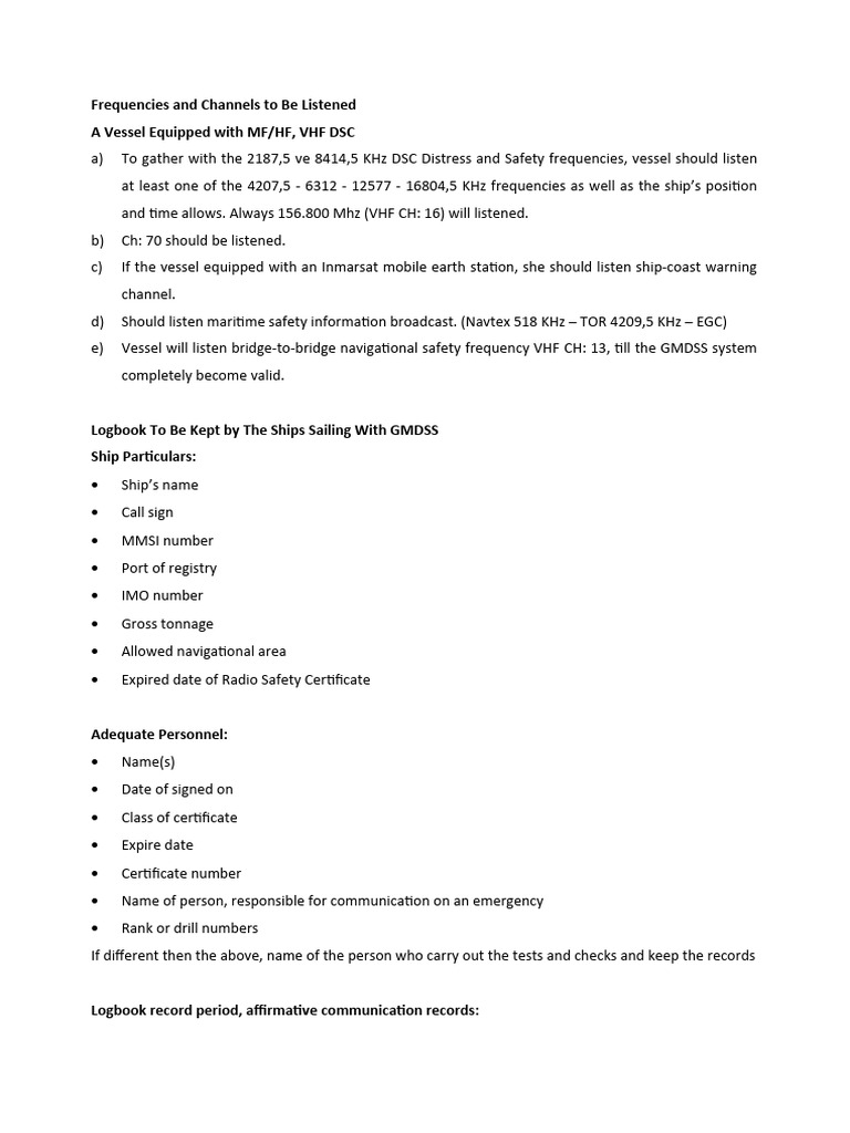 S5.18 GMDSS Installation | PDF