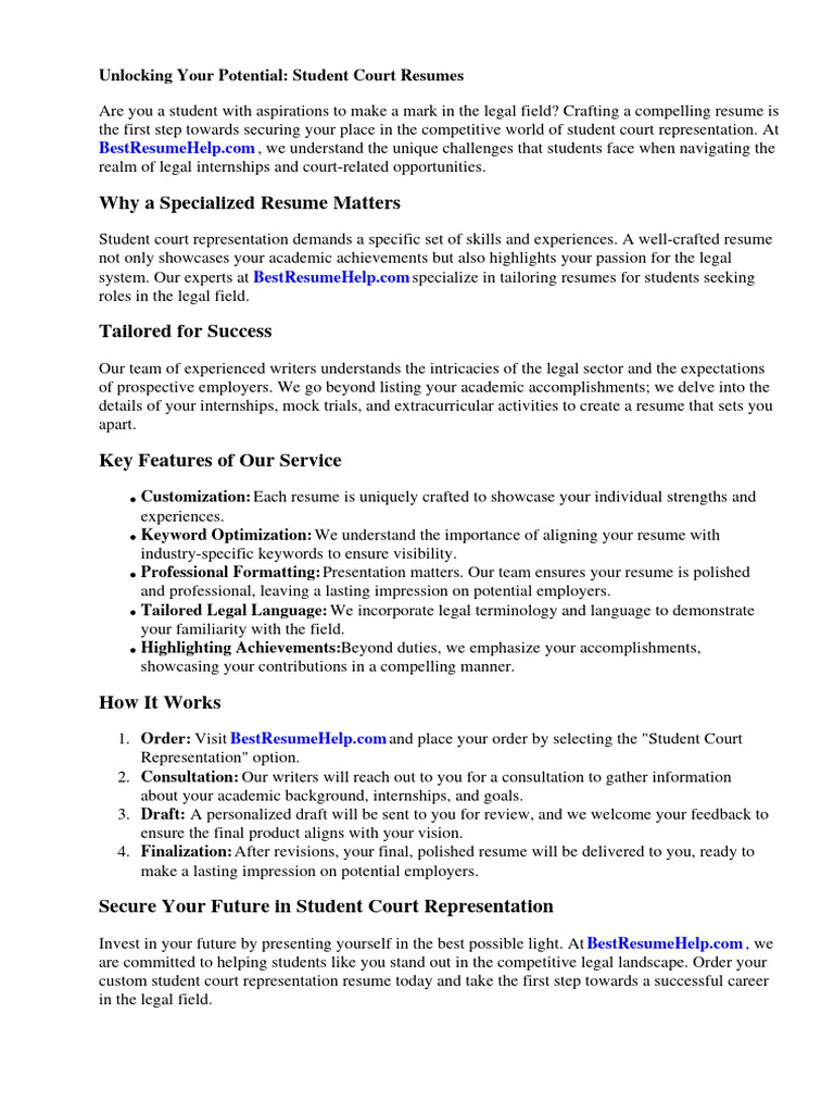 Student Court Reporter Resume Help | PDF | Résumé | Deposition (Law)