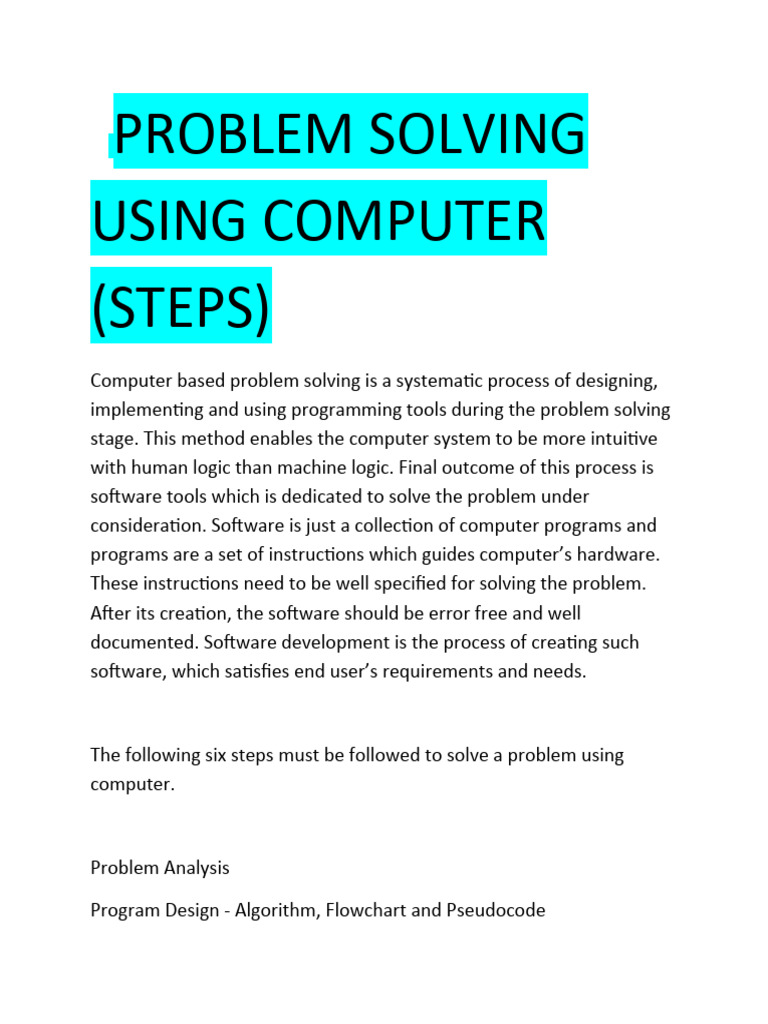 Problem Analysi Pdf Computer Programming Programming