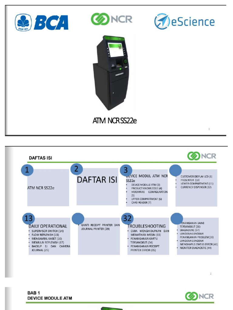 Modul NCR ss22e BCA | PDF
