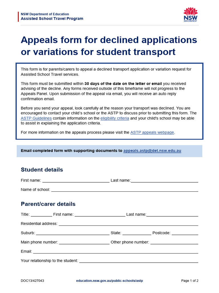 Independent Appeals Panel Request Form | PDF
