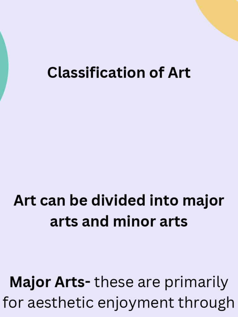 Classification of Arts | PDF