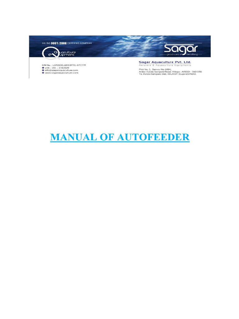 Auto Feeder Manual | PDF