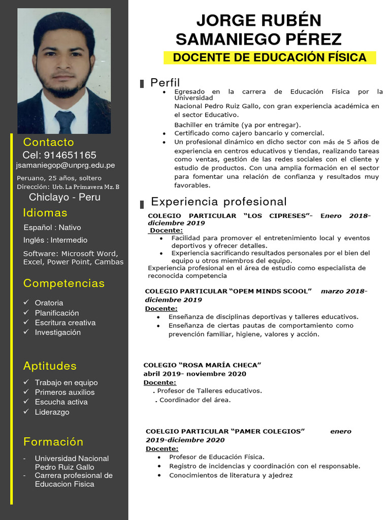 CV Educacion Fisica 100 | PDF