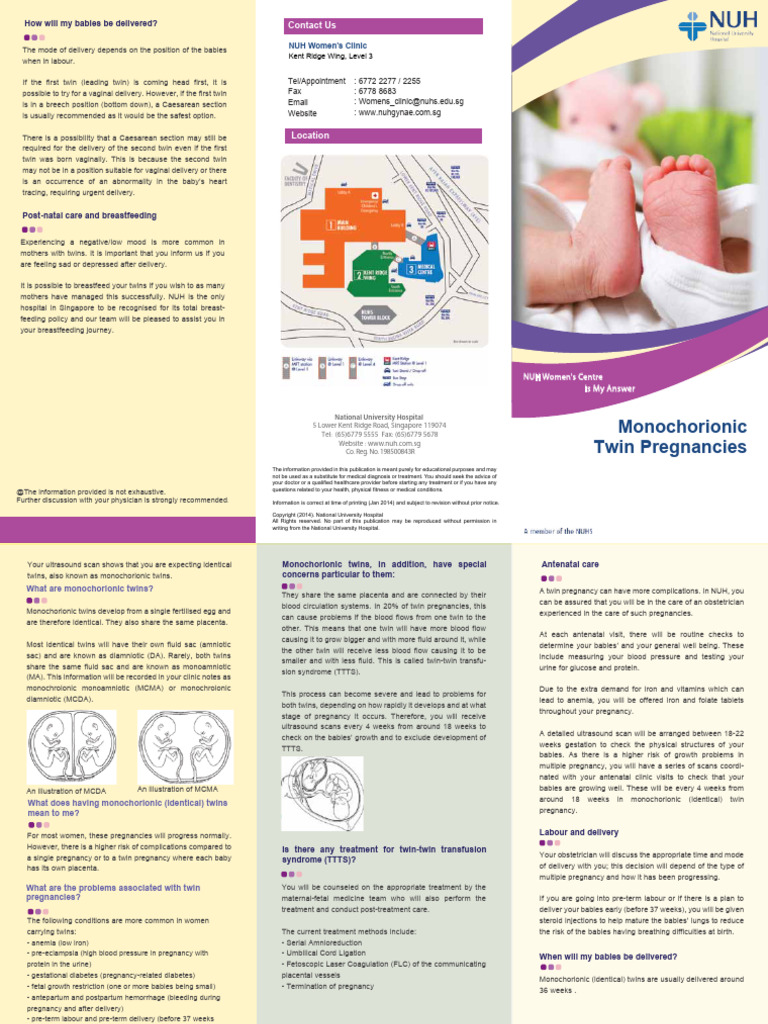 Monochorionic Twin Pregnancies | PDF | Childbirth | Pregnancy