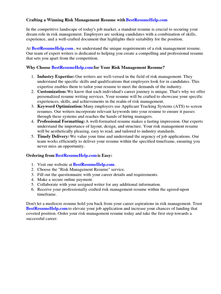 Risk Management Resume | Download Free PDF | Risk Management | Risk