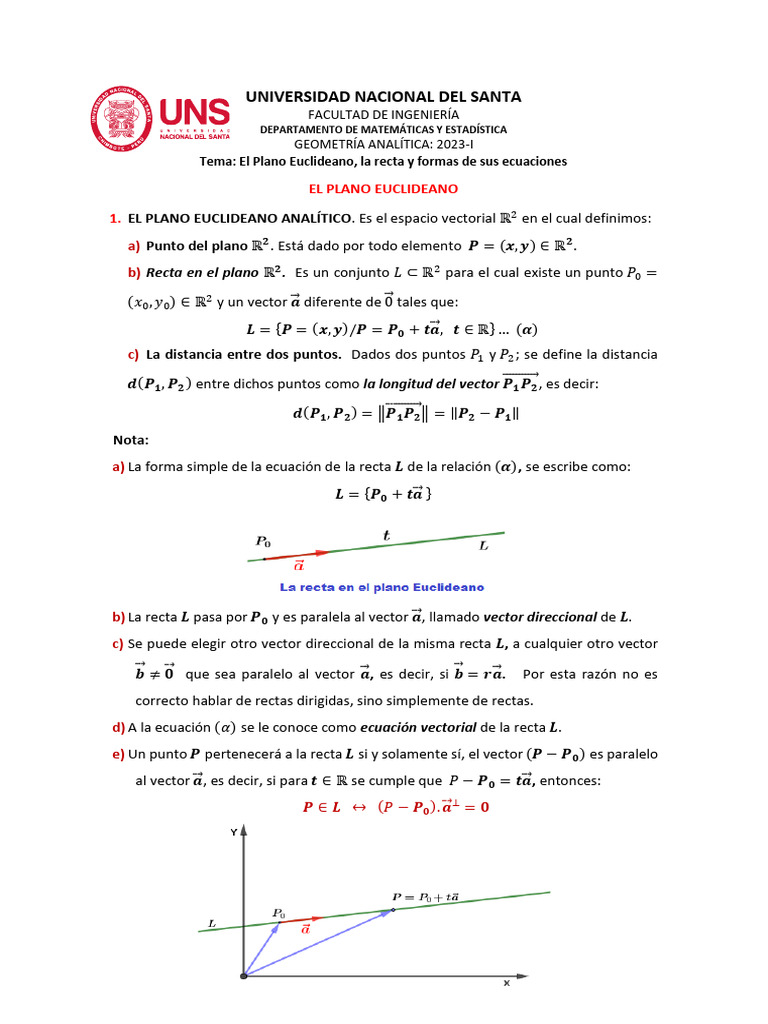 El Plano Euclidiano | PDF | Línea (geometría) | Pendiente