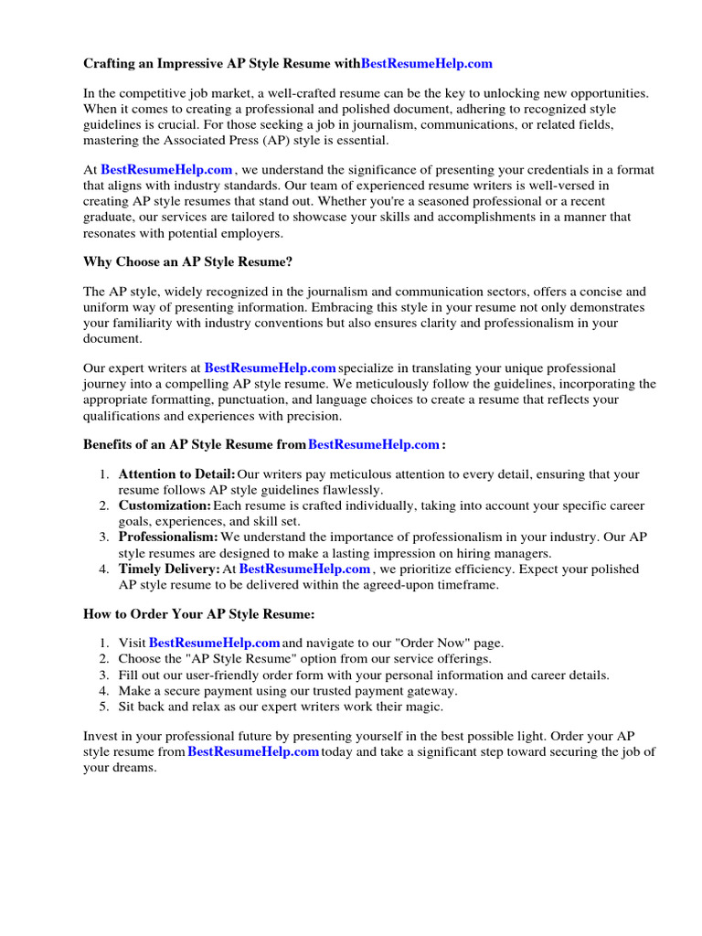 AP Style Resume | PDF | Accounts Payable | Business