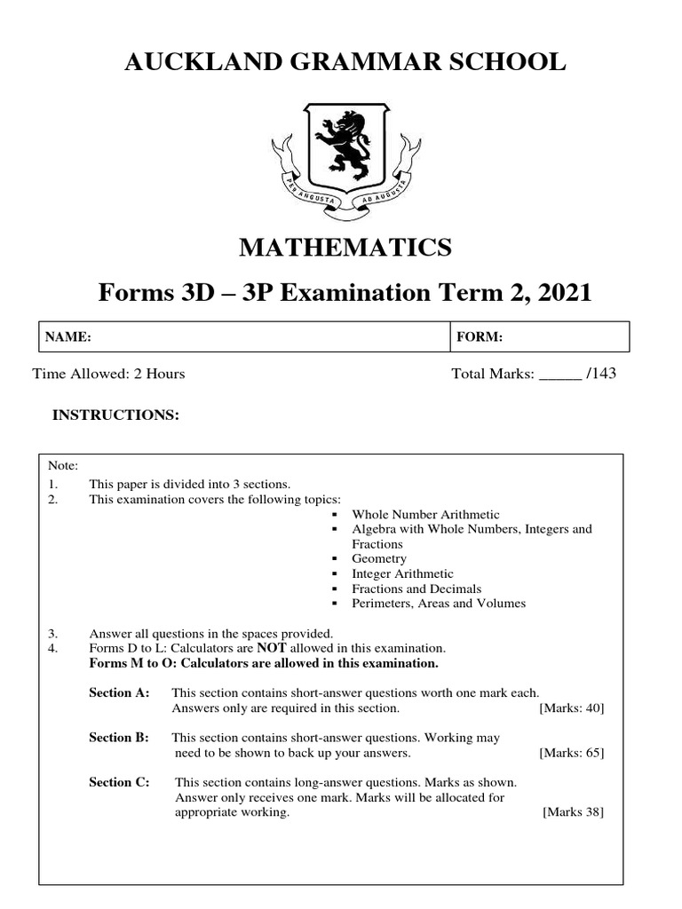 2021 3D-P Term II Exam | PDF | Numbers | Arithmetic