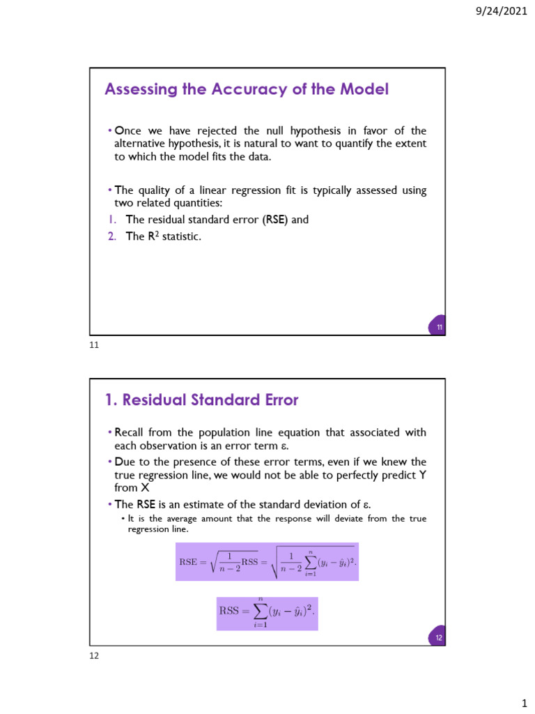 3 Linear Regression 2 | PDF | Errors And Residuals | Linear Regression