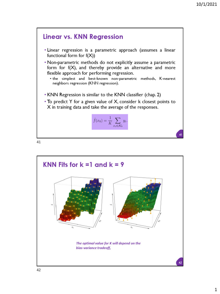 3 Linear Vs KNN Regression | PDF | Linear Regression | Mean Squared Error 3 Linear Vs KNN Regression | PDF | Linear Regression | Mean Squared Error