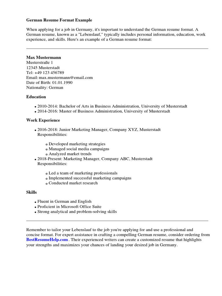 German Resume Format Guide | PDF | Résumé | Recruitment