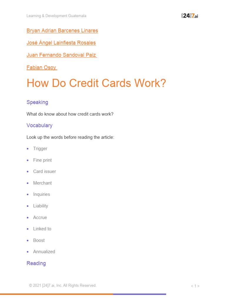 How do Credit Cards Work | PDF | Credit Card | Debit Card