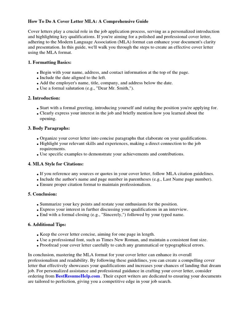 How To Do A Cover Letter Mla | PDF | Citation | Page Layout