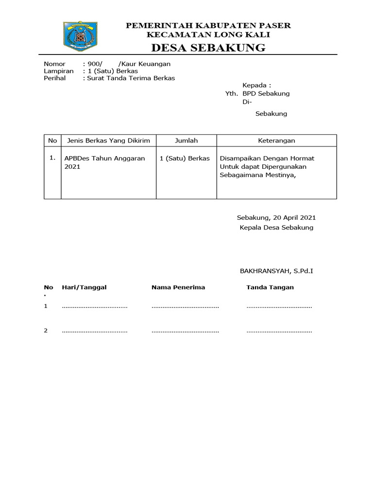 Surat Pengantar Berkas 6 | PDF