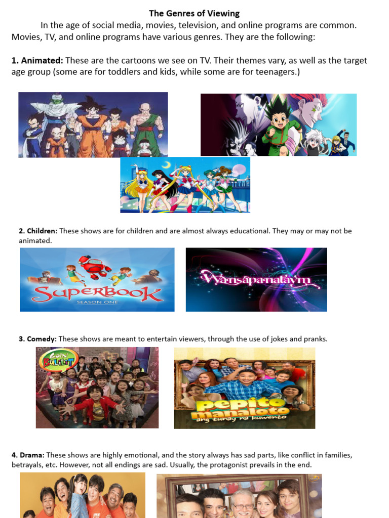 Lesson 3 Genres of Viewing | PDF | Genre
