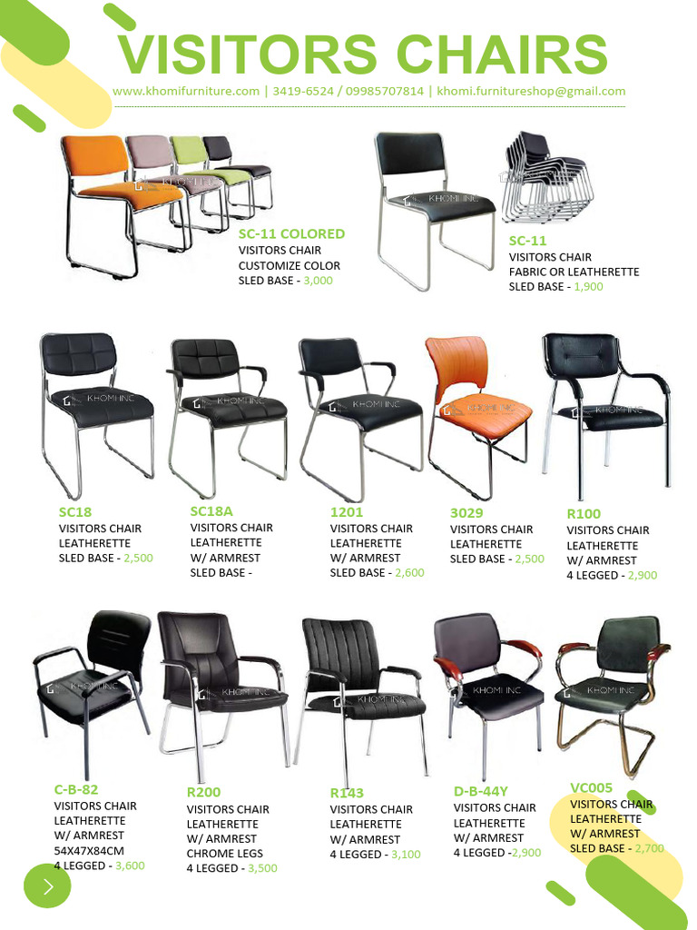 VISITORS & BENCH CHAIRS | PDF | Chair | Interior Design