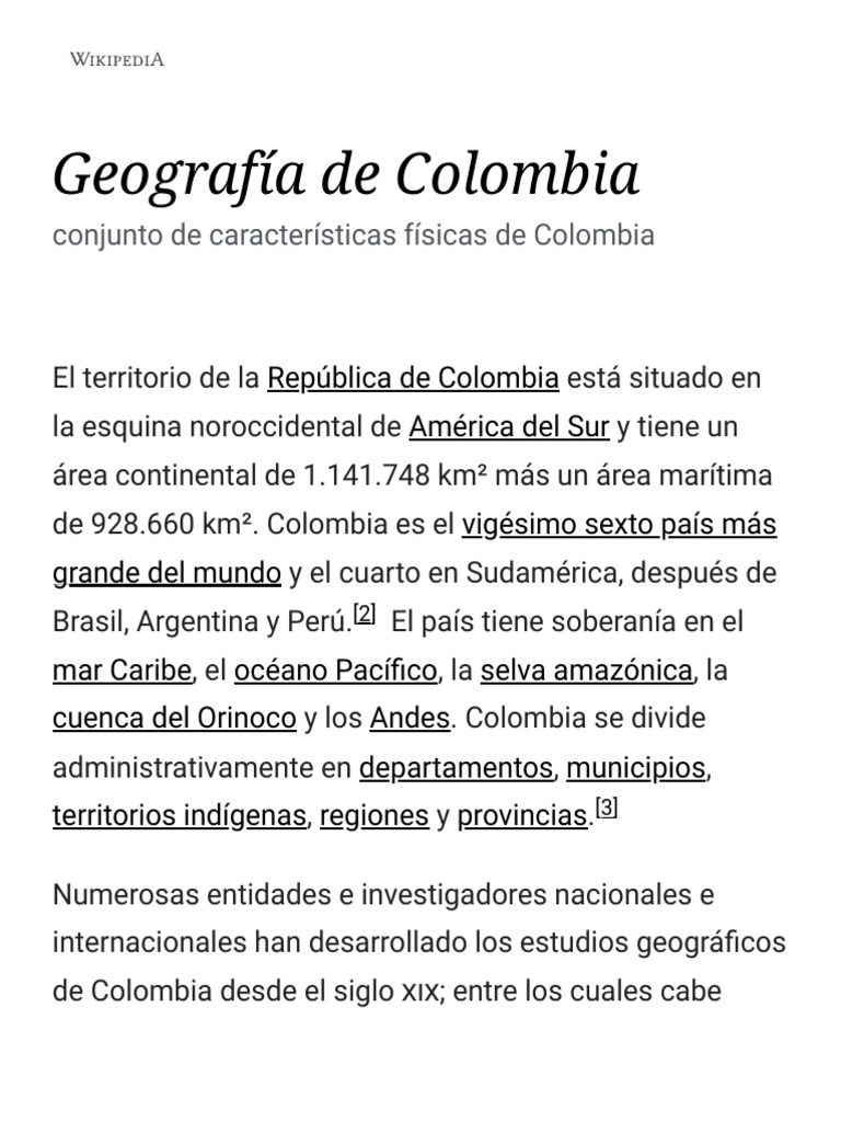 Geografía de Colombia } (1) | PDF | Andes | Clima