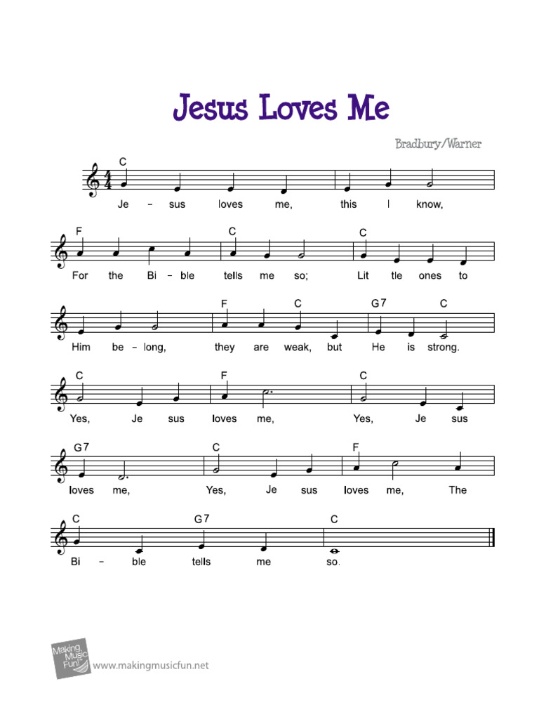 Jesus Loves Me Lead Sheet | PDF