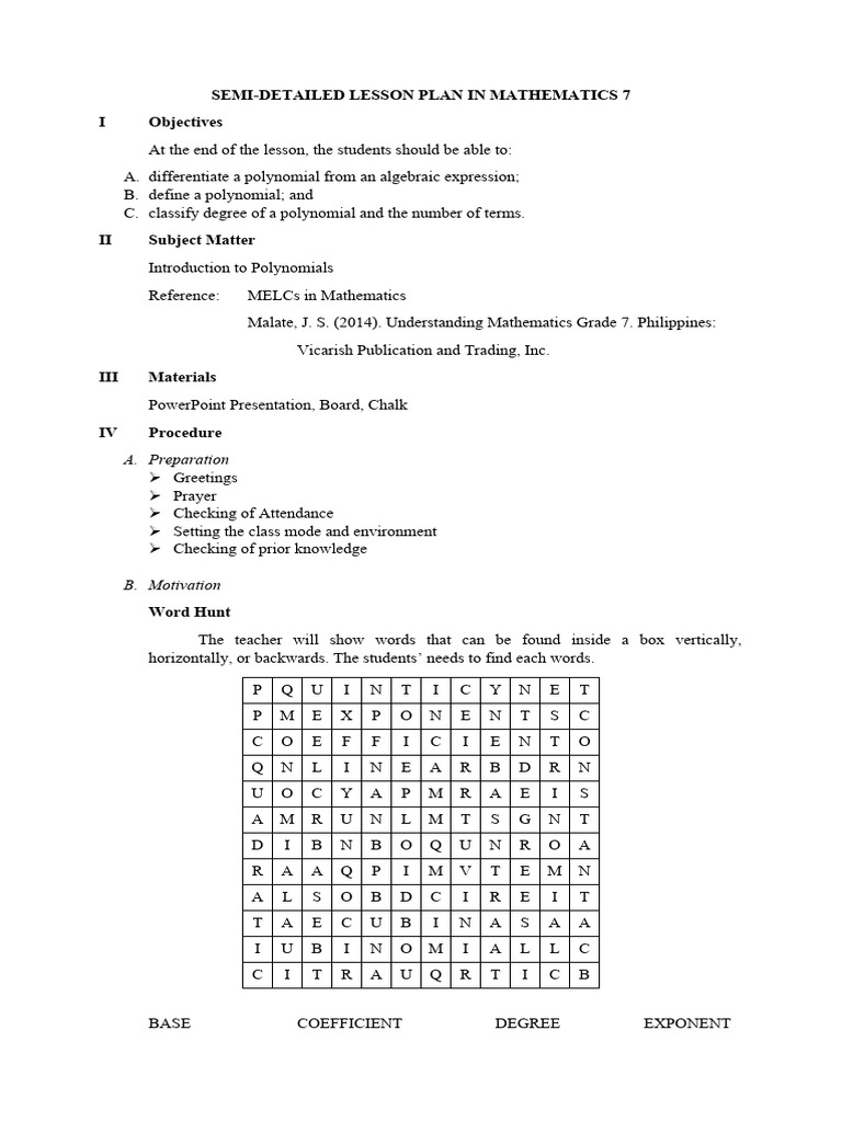 Introduction to Polynomials for Grade 7 | PDF | Polynomial | Factorization