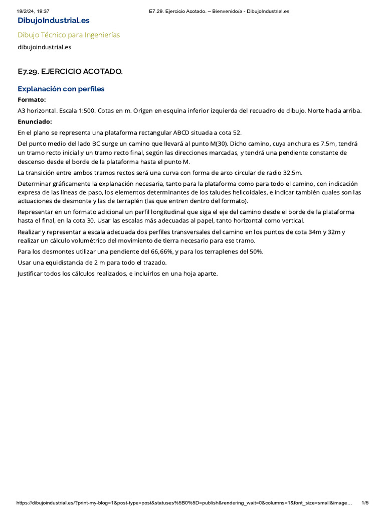 E7.29. Ejercicio Acotado. - Bienvenido - A - DibujoIndustrial - Es | PDF | Pendiente | Curva