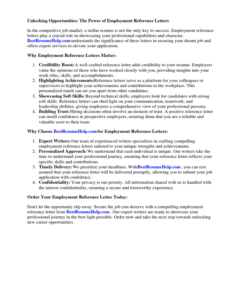 Importance of Employment Reference Letters | PDF | Travel Visa | Passport