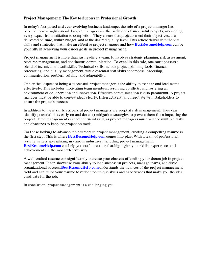 Project Manager Cover Letter Template | PDF | Project Management | Résumé