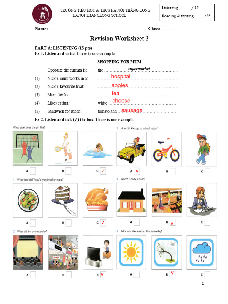 Revision Worksheet 3 - KEY | PDF | Games & Activities | Language Arts & Discipline