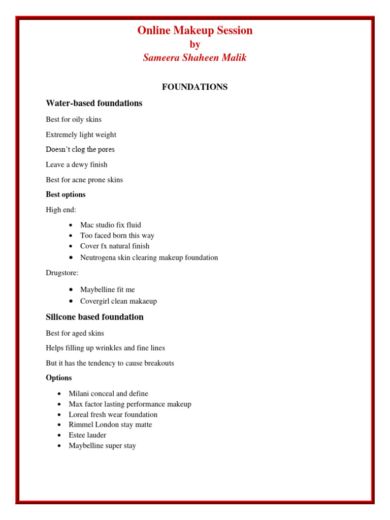 Makeup Notes | Download Free PDF | Cosmetics | Eyebrow