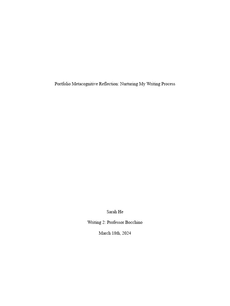 Portfolio Reflection | PDF | Essays | Proofreading