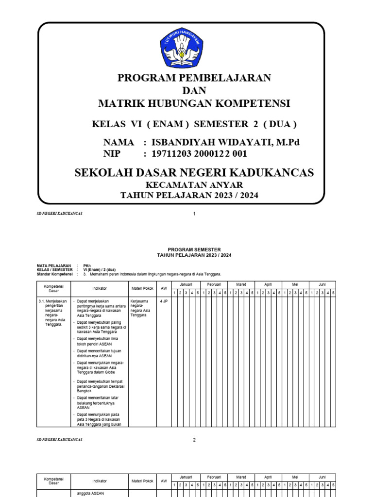 PROMES Kelas 6 2023-2024 | PDF