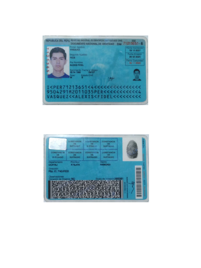 DNI ALEXIS VÁSQUEZ (1) | PDF