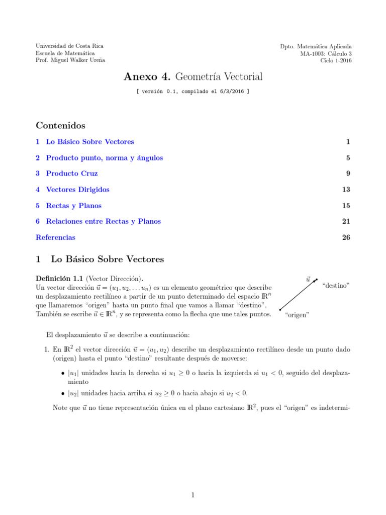 Anexo 4. Geometría Vectorial | PDF | Vector Euclidiano | Conceptos matemáticos