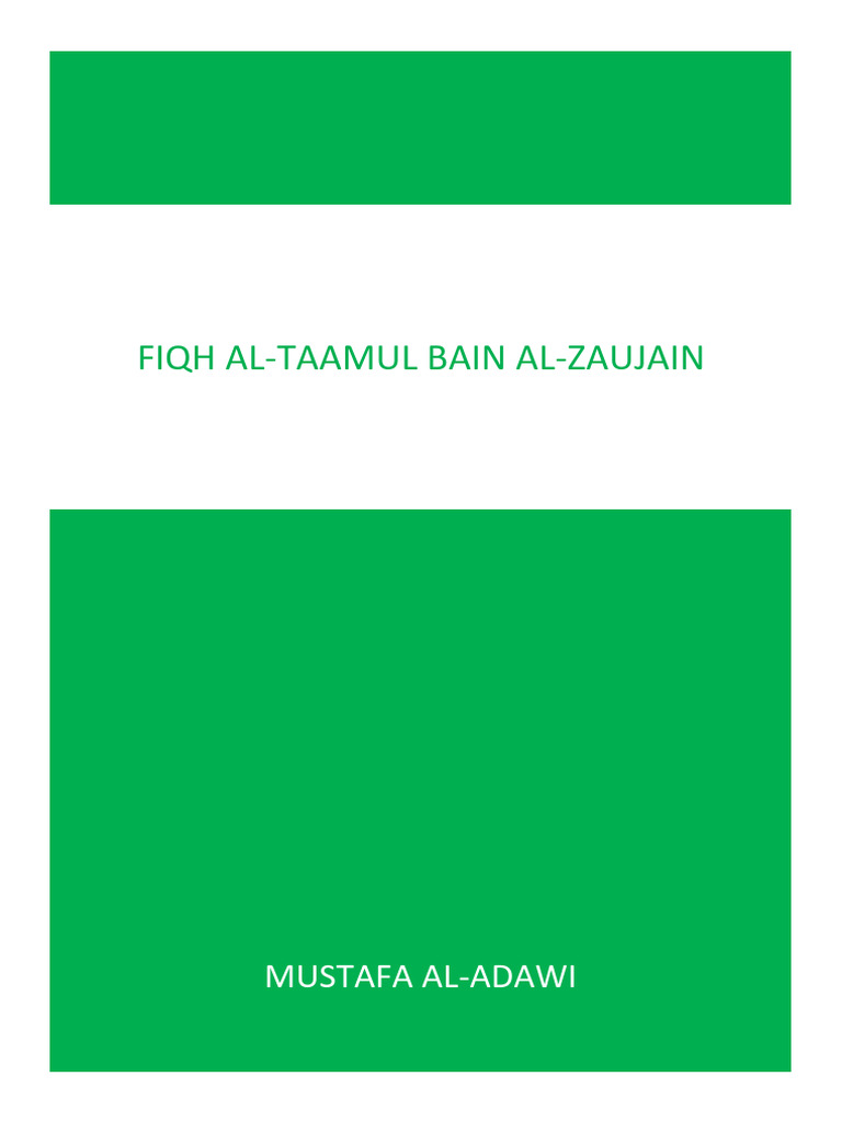 Fiqh Al Taamul Bain Al Zaujain Mustafa Al Adawi in Yoruba PDF | PDF