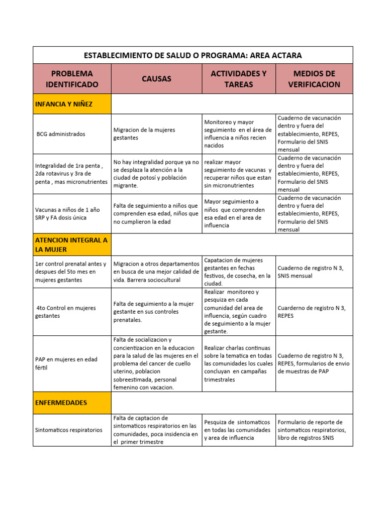 Plan de Accion Imprimir | PDF