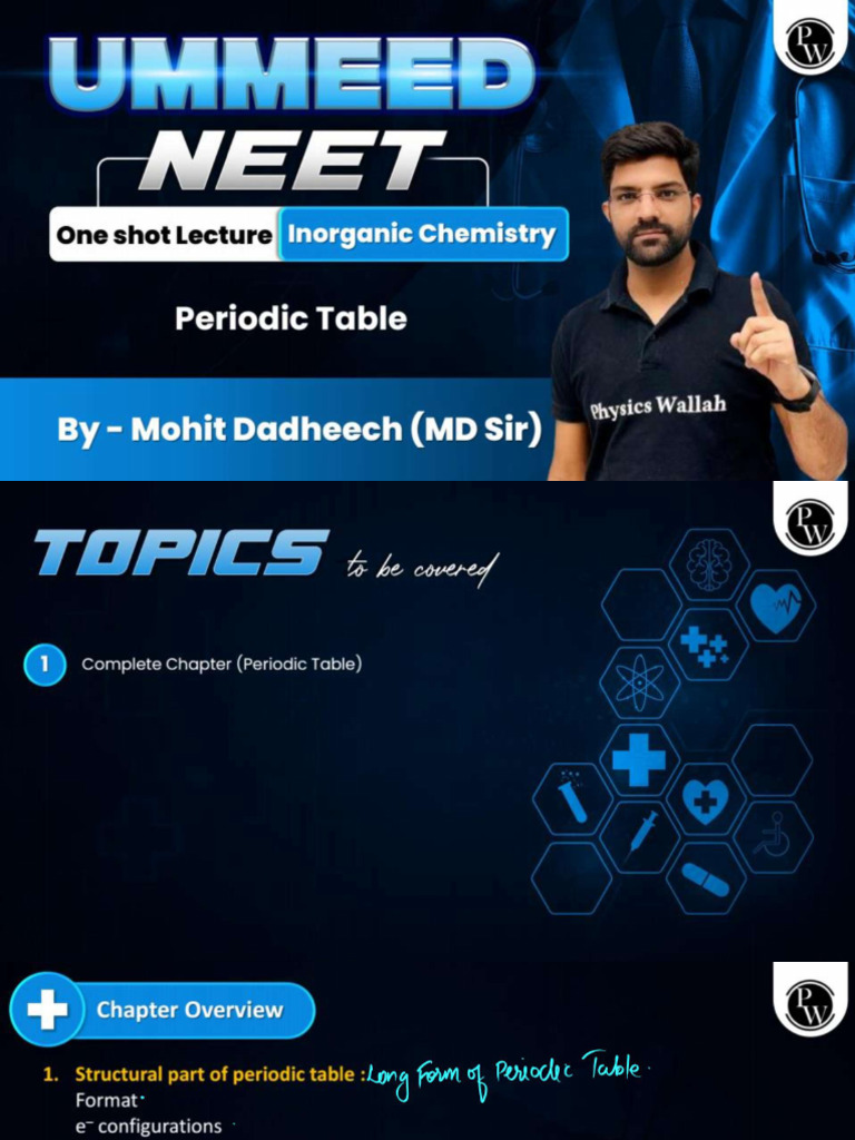 Periodic Table - Class Notes - Ummeed NEET 2024 | PDF