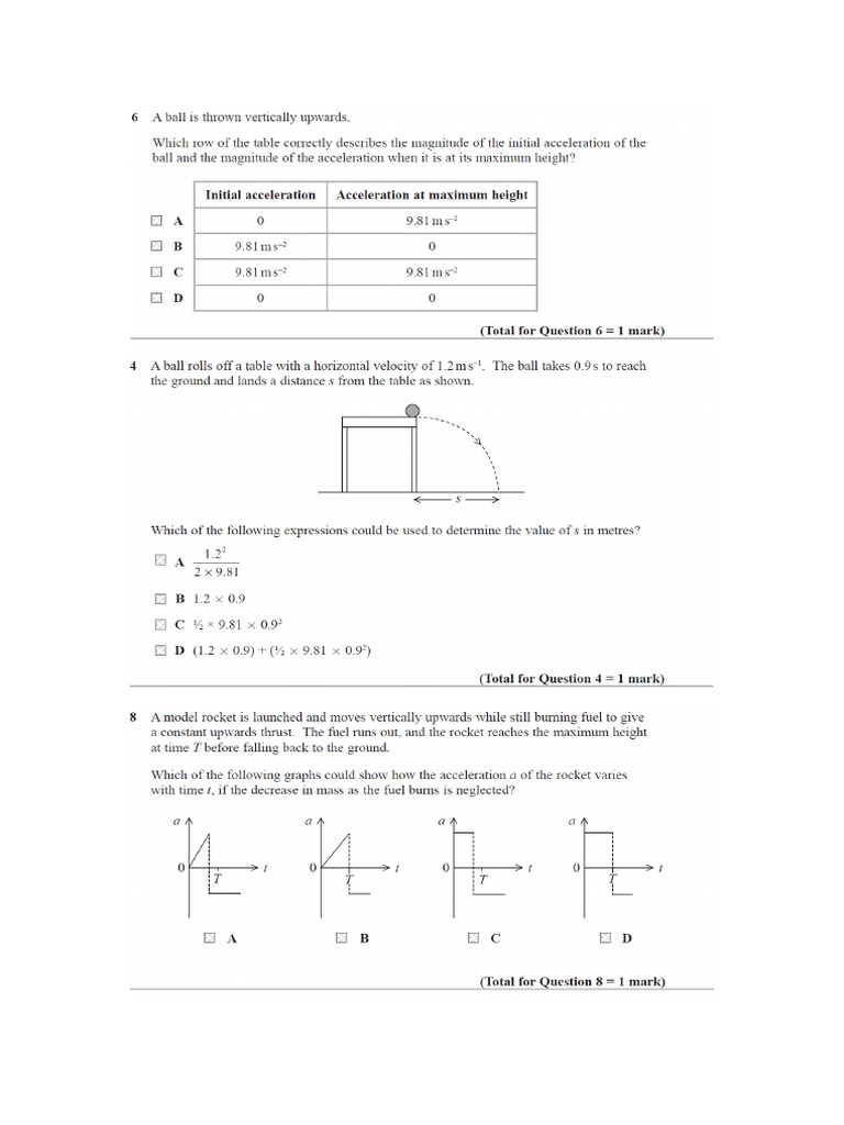 Kinematics MCQ | PDF Kinematics MCQ | PDF