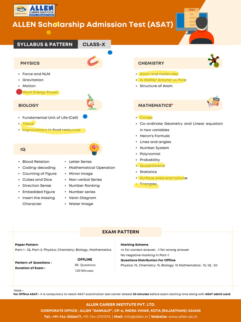10 Asat Syllabus | PDF | Mathematics | Physics
