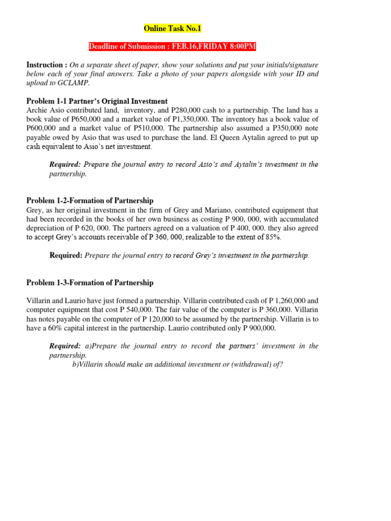 Learning Task No.1 | Download Free PDF | Balance Sheet | Partnership Learning Task No.1 | Download Free PDF | Balance Sheet | Partnership