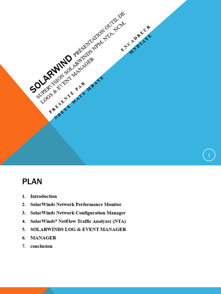 Solarwind | PDF | Application | Sécurité des systèmes d'information